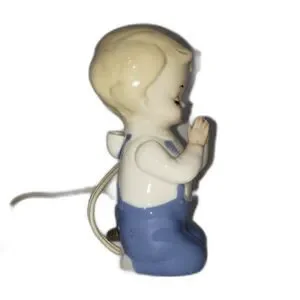 None | Art | Vintage 95s 50s Ceramic Praying Boy Child Night Light ...